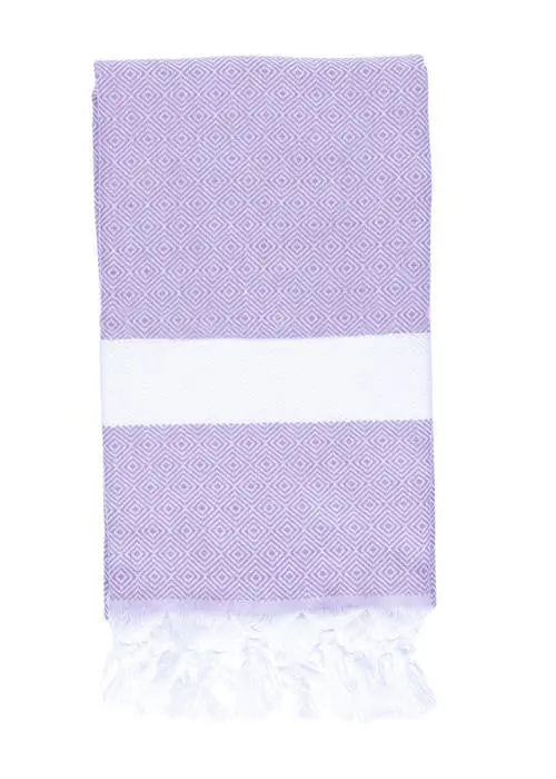 Anaya Charleston Stripe Turkish Cotton Beach Towel - Lilac