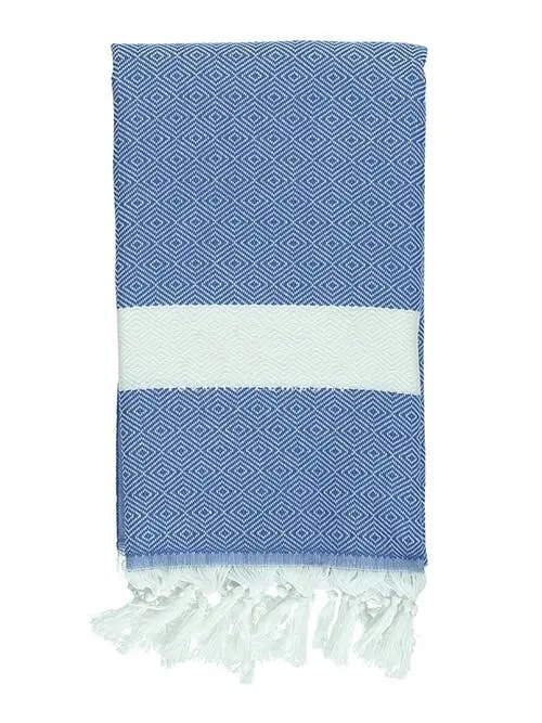 Anaya Charleston Stripe Turkish Cotton Beach Towel - Turquoise
