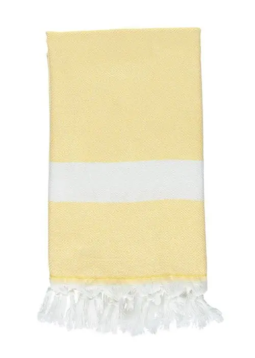 Anaya Charleston Stripe Turkish Cotton Beach Towel - Yellow