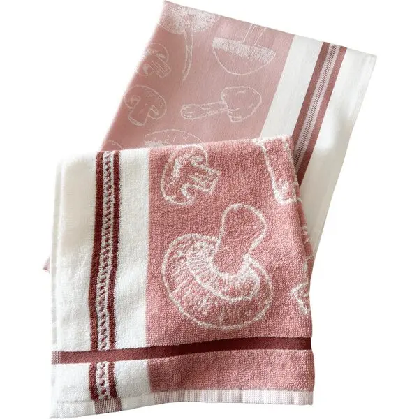 Anaya Epicurean Delights Kitchen Towelsset Of 2 - Mushroom Red
