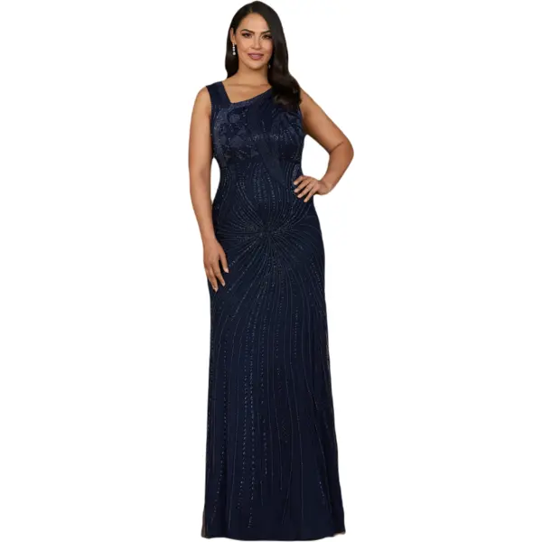 LARA NEW YORK Asymmetrical Gown - Navy