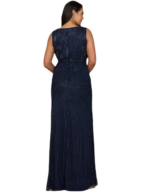 LARA NEW YORK Asymmetrical Gown - Navy