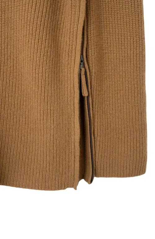 GOBI MONGOLIAN CASHMERE Cashmere Sweater With Side Zippers - Almond