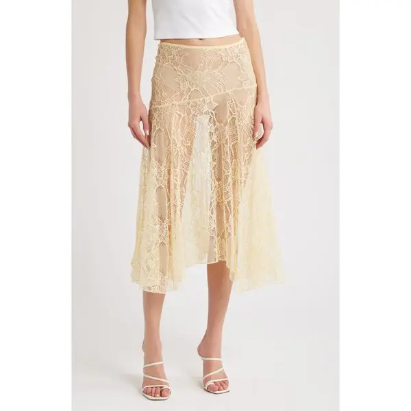 Lioness In Bloom Lace Midi Skirt