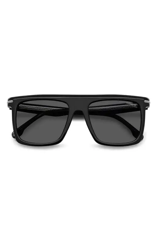 Carrera Eyewear 56mm Rectangular Flat Top Sunglasses - Black Ruthenium/ Grey Polar