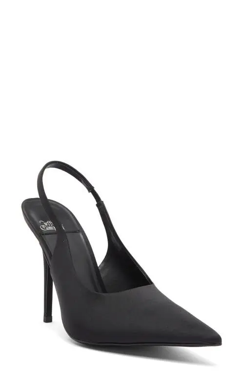 Jeffrey Campbell Surpass Slingback Pumps - Black Satin