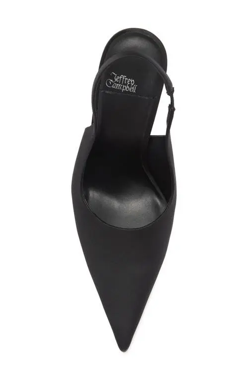 Jeffrey Campbell Surpass Slingback Pumps - Black Satin