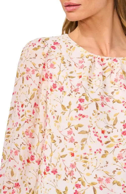 CECE DUPRAZ Floral Georgette Top - New Ivory
