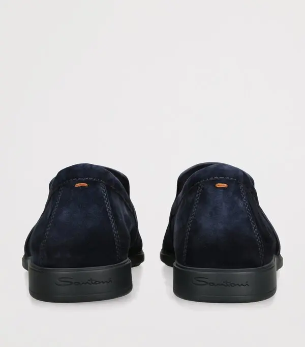 Santoni Suede Loafers - Navy