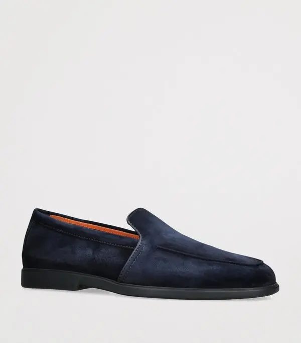 Santoni Suede Loafers - Navy
