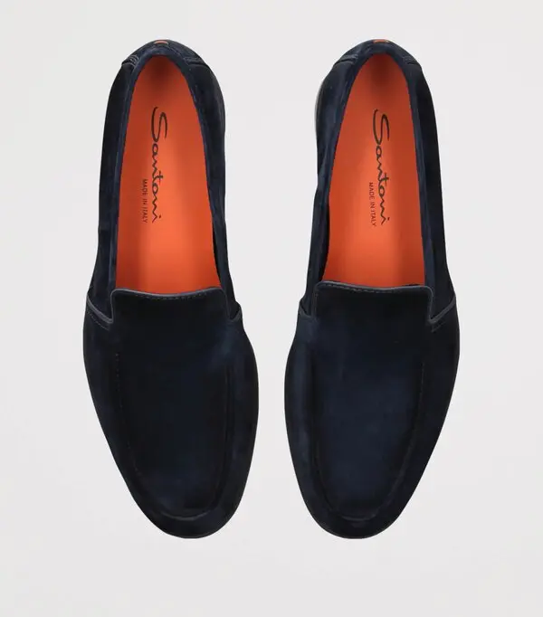 Santoni Suede Loafers - Navy