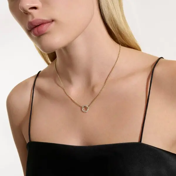 John Hardy Jh Essential Pave Diamond Interlinking Circle Necklace - Gold