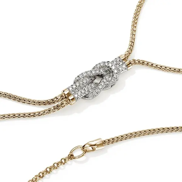 John Hardy Love Knot Y Diamond Necklace - Gold
