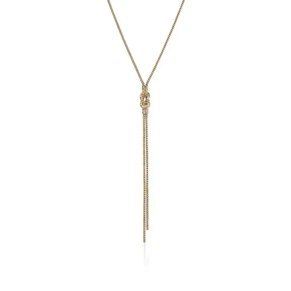 John Hardy Love Knot Y Diamond Necklace - Gold