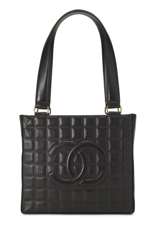 Chanel Quilted Calfskin Chocolate Bar Tote - Black