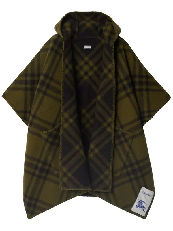 Burberry Wool Check Cape