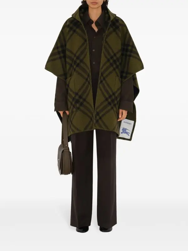 Burberry Wool Check Cape