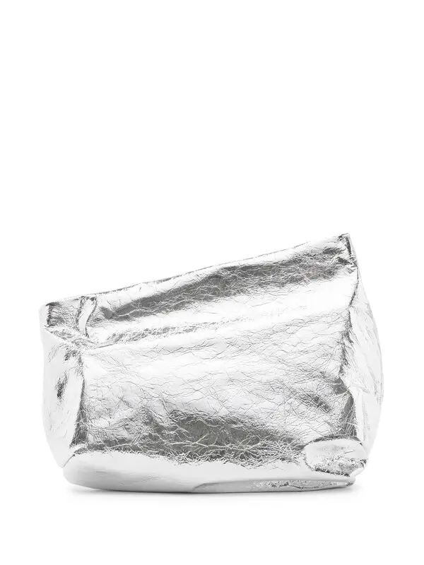 Marsèll Fanta Metallic Effect Leather Clutch Bag - Silver