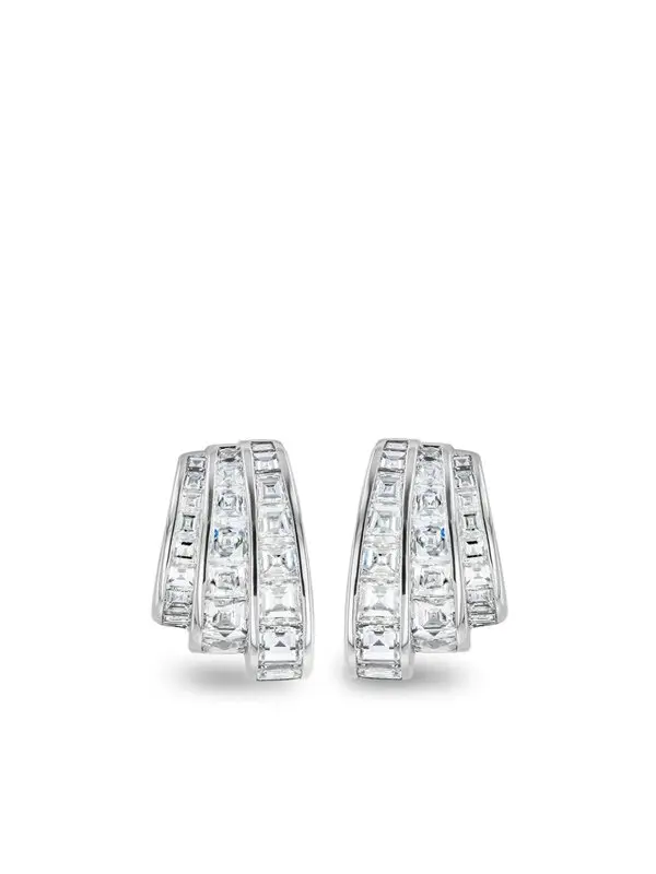 PRAGNELL 18kt Gold Manhattan Diamond Earrings - White