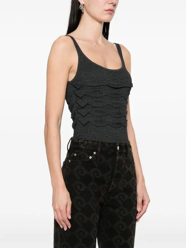 Nanushka Textured Knit Bodysuit - Grey