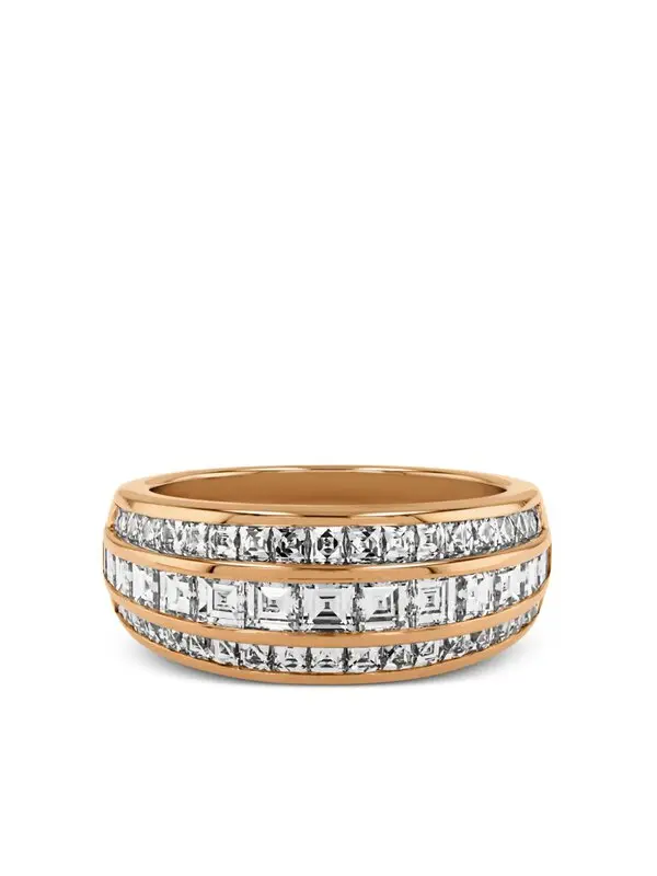 PRAGNELL 18kt Rose Gold Diamond Manhattan Ring - Pink