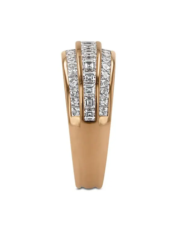 PRAGNELL 18kt Rose Gold Diamond Manhattan Ring - Pink