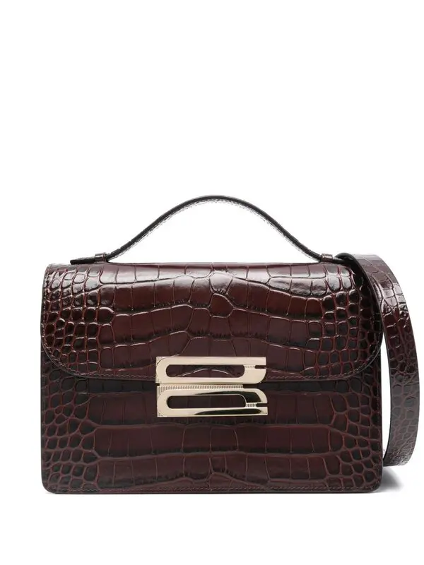 Victoria Beckham Embossed Crocodile Shoulder Bag
