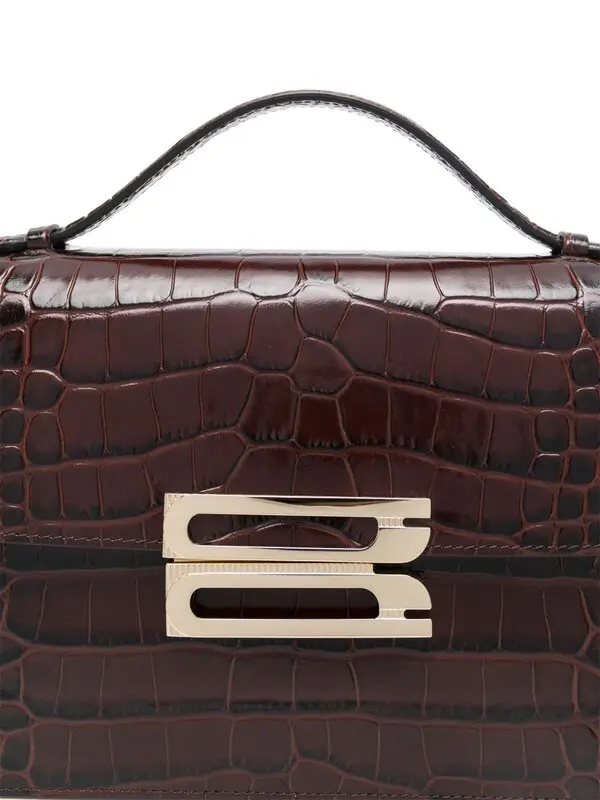 Victoria Beckham Embossed Crocodile Shoulder Bag