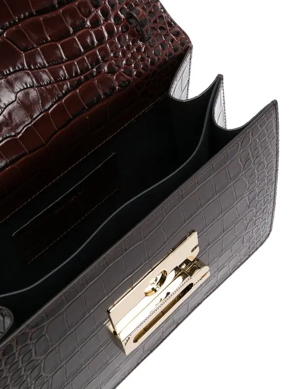 Victoria Beckham Embossed Crocodile Shoulder Bag