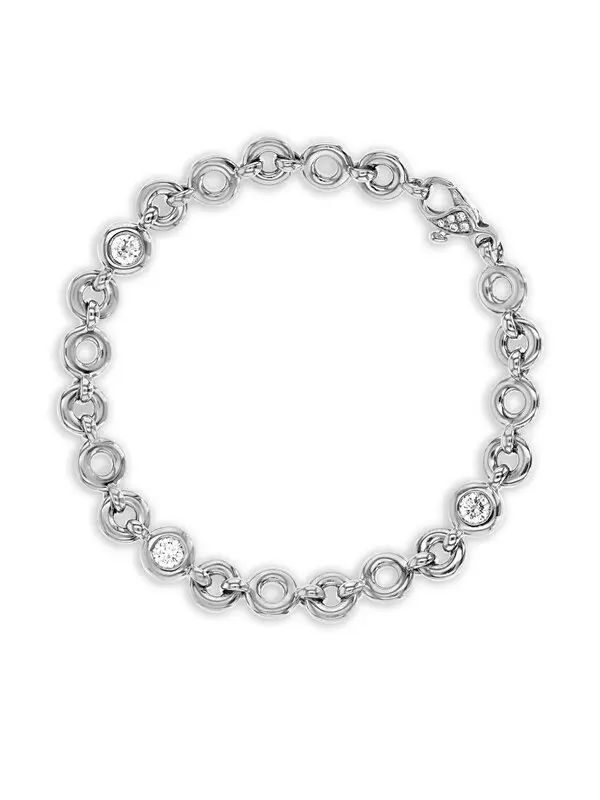 PRAGNELL 18kt White Gold Diamond Rockchain Bracelet - Silver