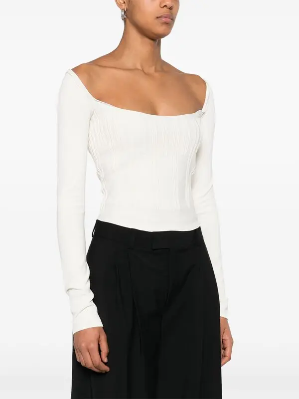 MUGLER Boning-detail Sweater - Neutrals