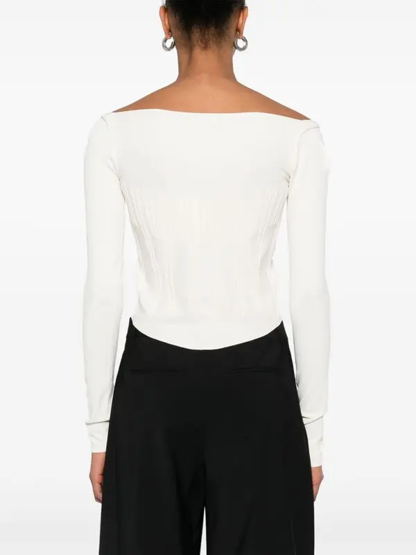 MUGLER Boning-detail Sweater - Neutrals