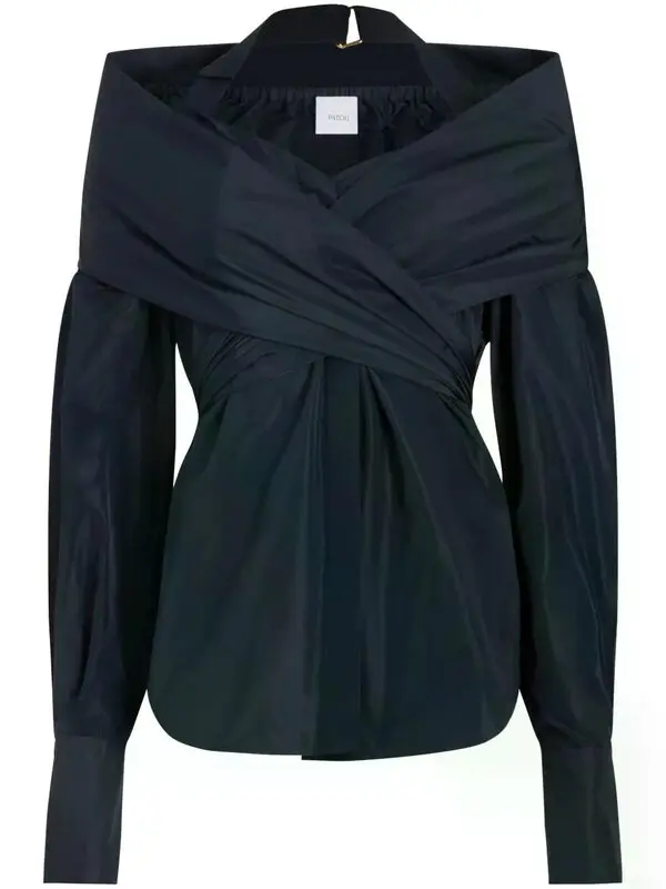 PATOU Wrap Blouse - Black