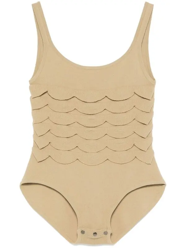 Nanushka Textured Knitted Bodysuit - Brown
