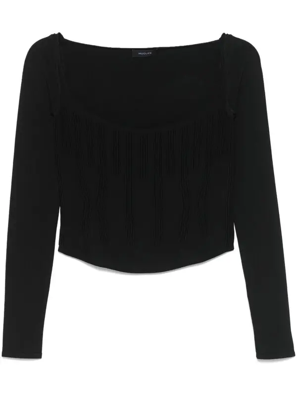 MUGLER Boning-detail Sweater - Black