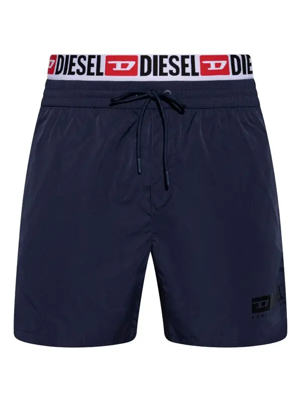 DIESEL® Logo-print Swim Shorts - Blue