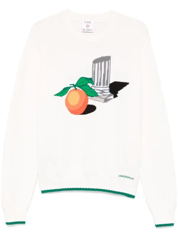 Casablanca Intarsia-knit Sweater - White