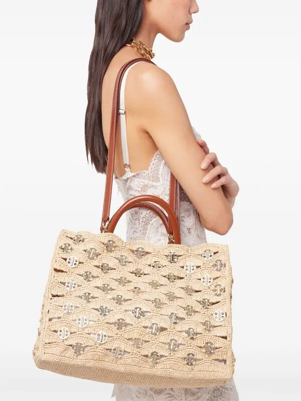 Rabanne Disc-link Tote Bag - Neutrals