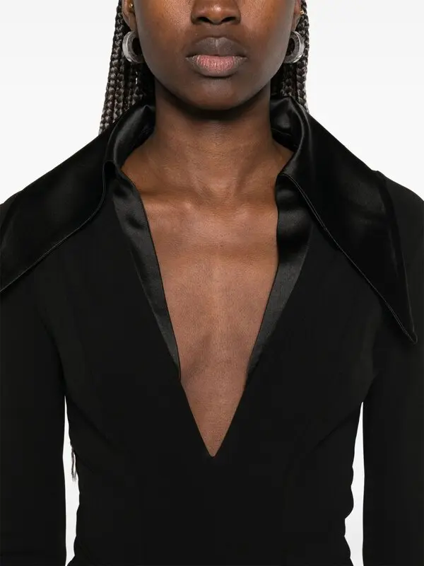 MUGLER Spiky-collar Bodysuit