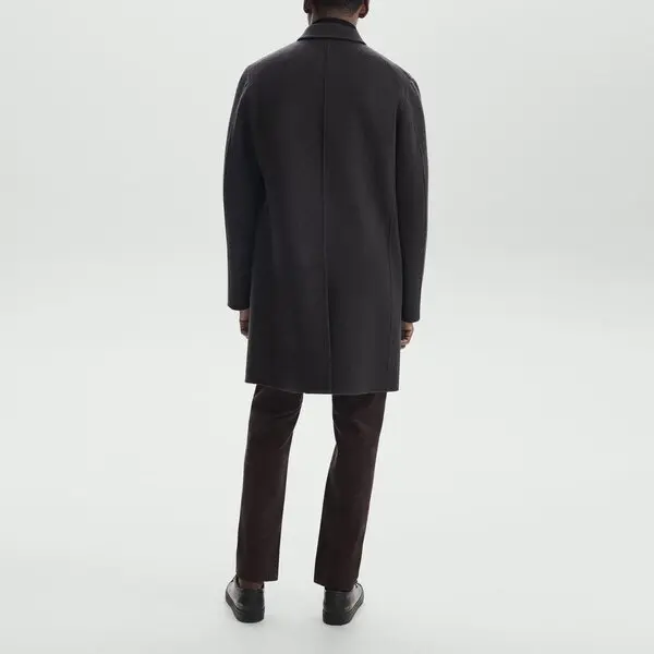 Theory Car Coat In Double-face Wool-cashmere - Hickory Melange