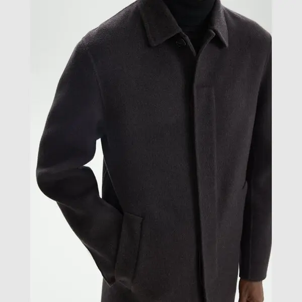 Theory Car Coat In Double-Face Wool-Cashmere In Hickory Melange