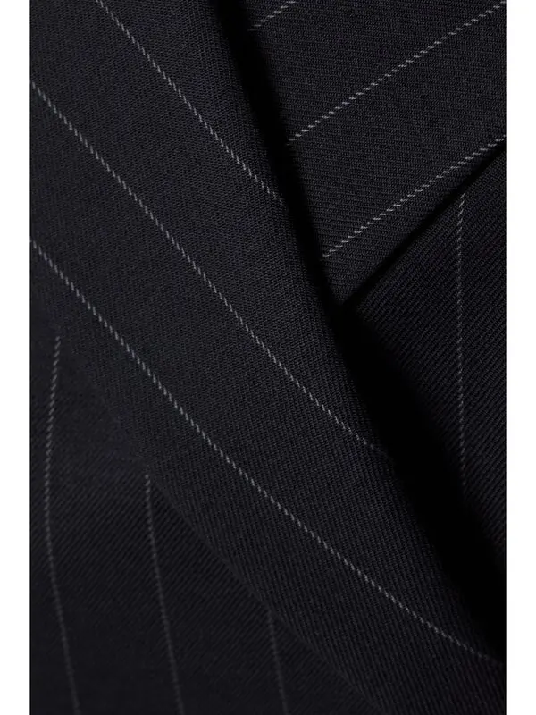 Monse Cropped Cold-shoulder Pinstriped Wool-blend Twill Jacket