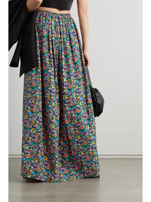Tibi Sabine Floral-print Cotton-poplin Maxi Skirt