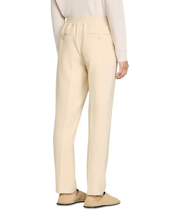Sandro Straight Leg Drawstring Trousers - Oats