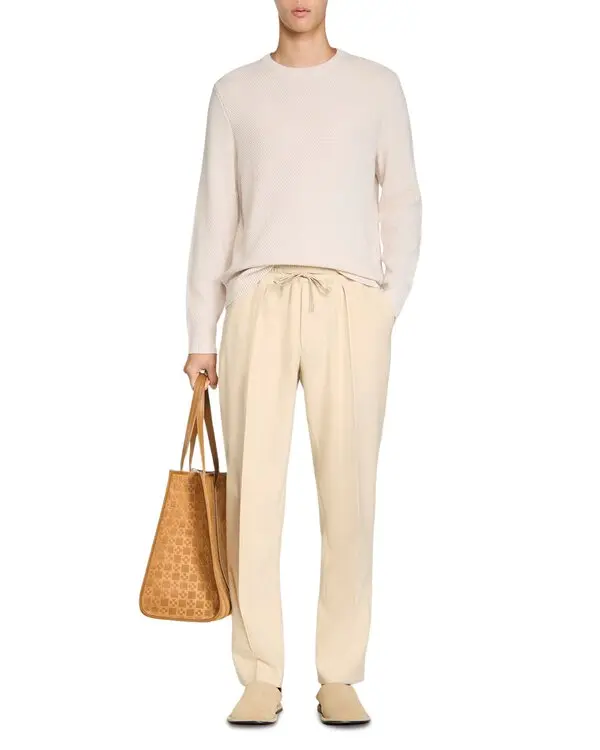 Sandro Straight Leg Drawstring Trousers - Oats