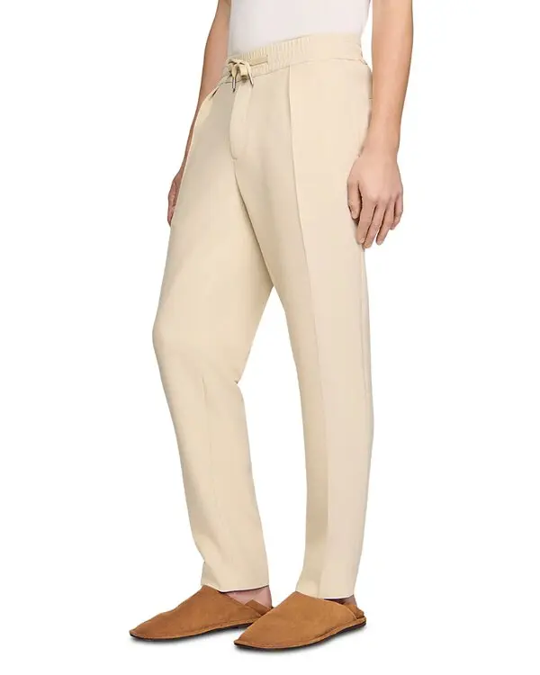 Sandro Straight Leg Drawstring Trousers - Oats