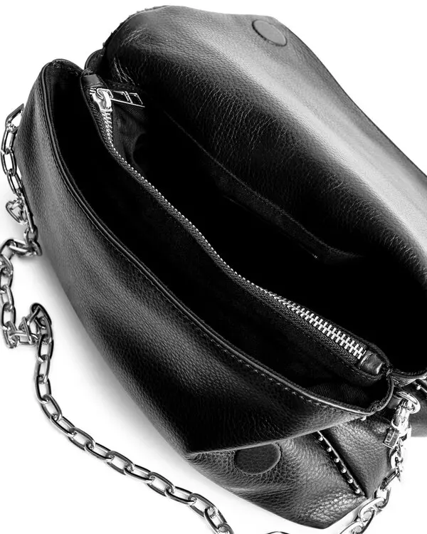 Zadig&Voltaire Rocky Studded Leather Shoulder Bag - Noir
