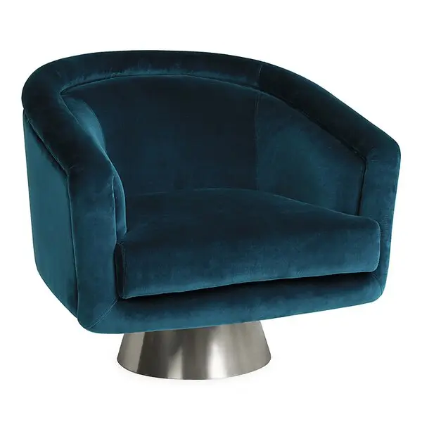 Jonathan Adler Bacharach Swivel Chair - Blue