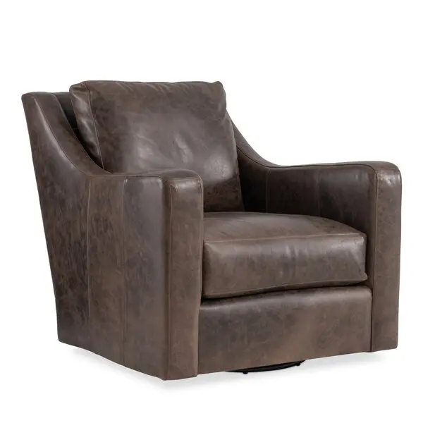 BERNHARDT Temecula Leather Swivel Chair