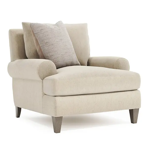 BERNHARDT Isabella Cream Fabric Chair - - Cream